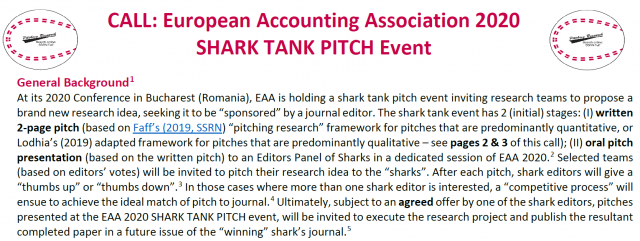 EAA2020 => Join the "Shark Tank" experience! - ARC