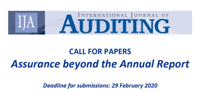 International Journal of Auditing Special issue – Assurance Beyond the ...